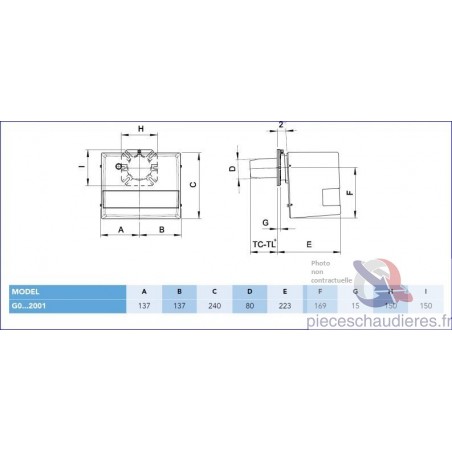 Brûleur fioul (compatible BioFioul) avec réchauffeur GOSR 14 à 36 kW F ...